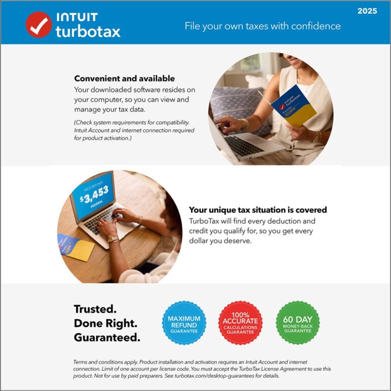 TurboTax Deluxe 2025, Federal & State Tax Return – Mac OS, Windows ...